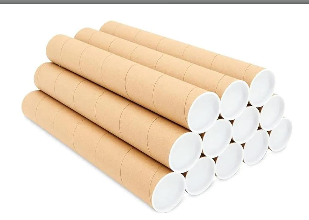 QIDITONG 10 Pcs Mailing Tubes With Caps Kraft Paper Poster Tubes Round ...