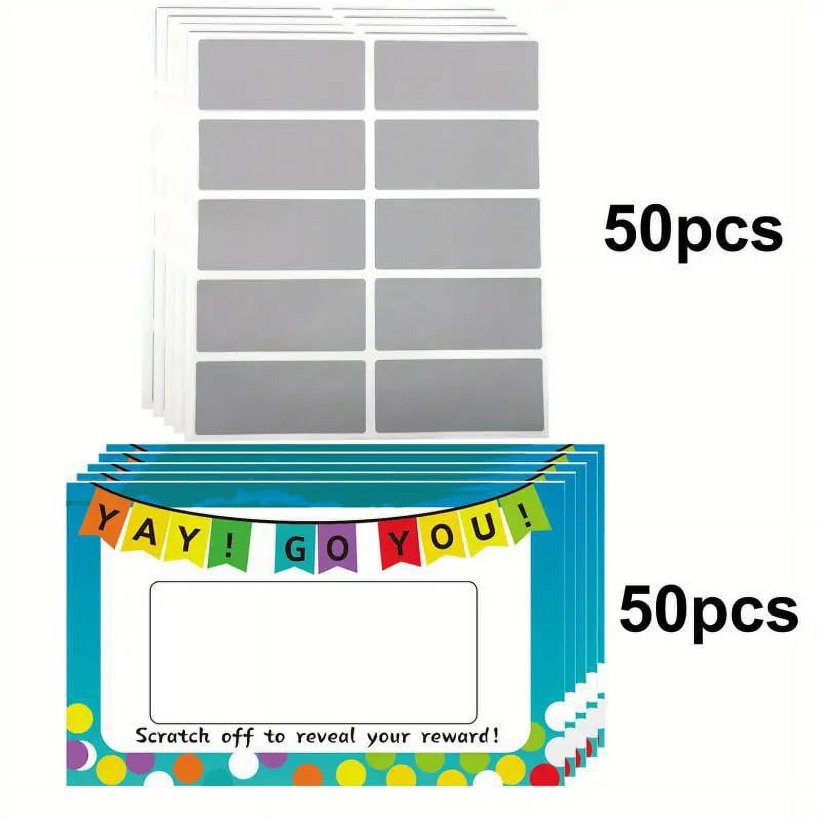 QIDITONG 100 Pcs Diy Make Your Own Scratch-Off Prize Classroom ...