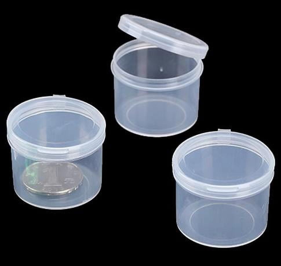 QIDITONG 10pcs Round Plastic Containers Beads And Coins Clear Storage ...