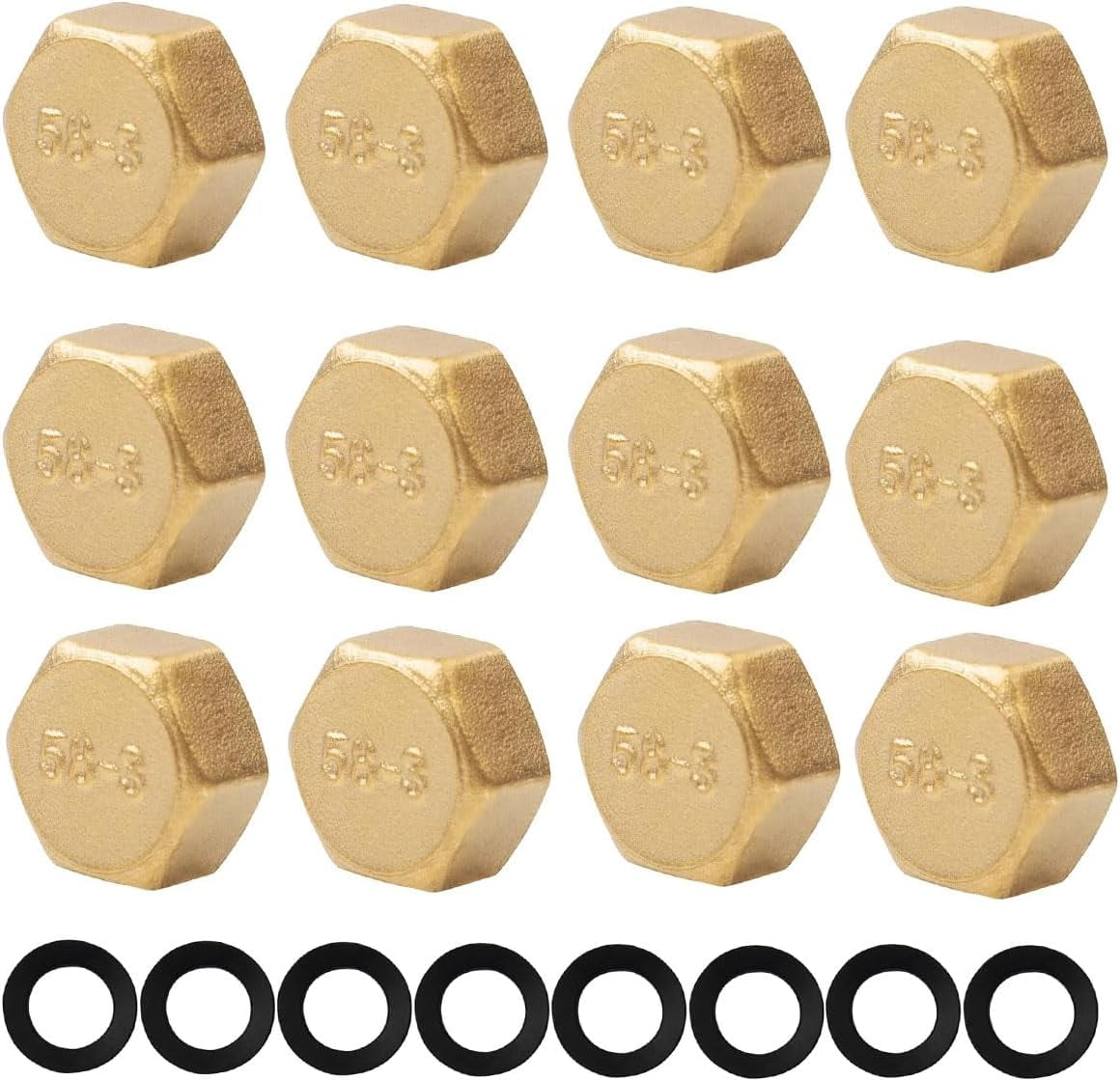 QIDITONG 12 Pcs Brass Blanking Nut Cap Blanking Stop Cap With Washers ...