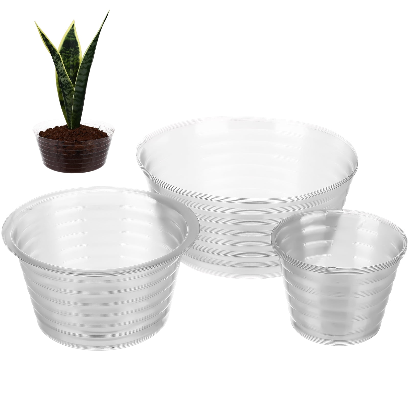 HEMOTON Clear Plastic Planter Liners to Catch Water for Planting ...