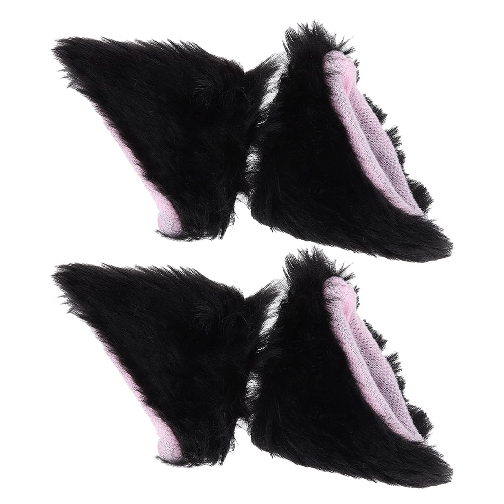 QIDITONG 2 Pairs Cute Cat Ears Helmet Decorations Plush Helmet Ears ...