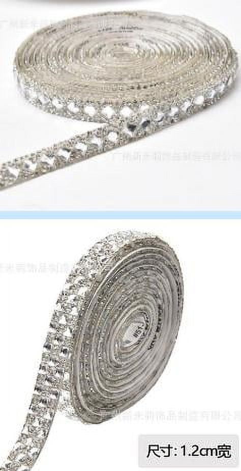QIDITONG 2 Rolls Self Adhesive Rhinestone Ribbon Glitter Tape ...