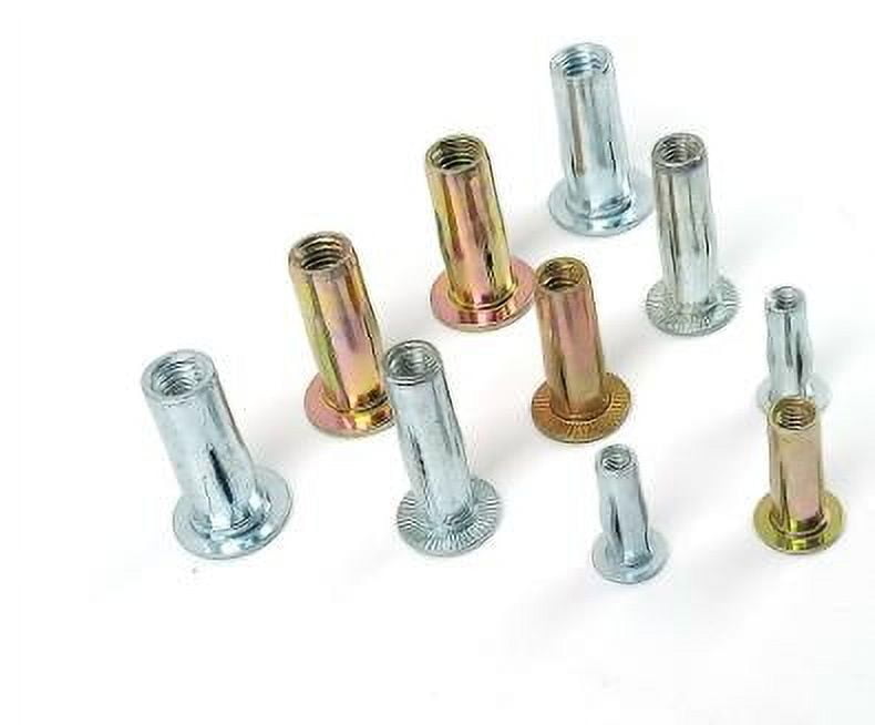 QIDITONG 20 Pcs Rivet Nuts Flat Threaded Insert Rivet Nuts 1/4-20 Plus ...