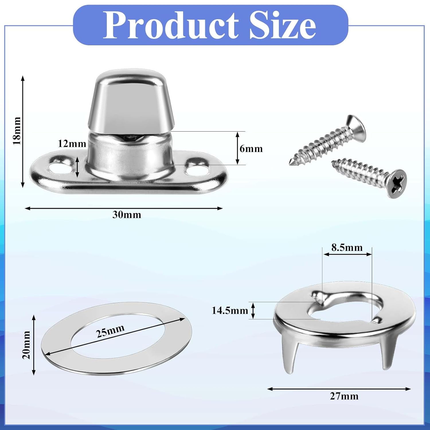 QIDITONG 20 Sets Tarp Grommet Fasteners Turn Button Fasteners Eyelet ...