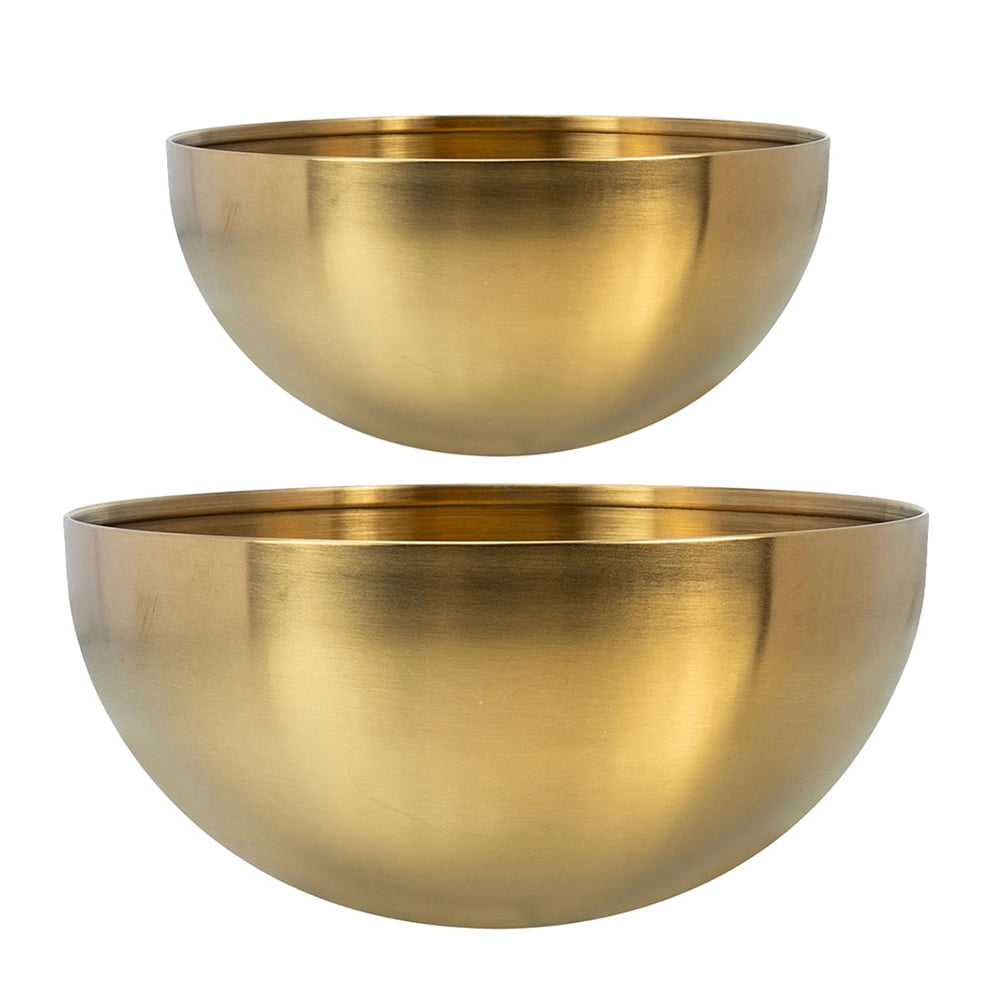 QIDITONG 2Pcs Golden Mixing Bowls Stainless Steel Rice Bowls Serving ...
