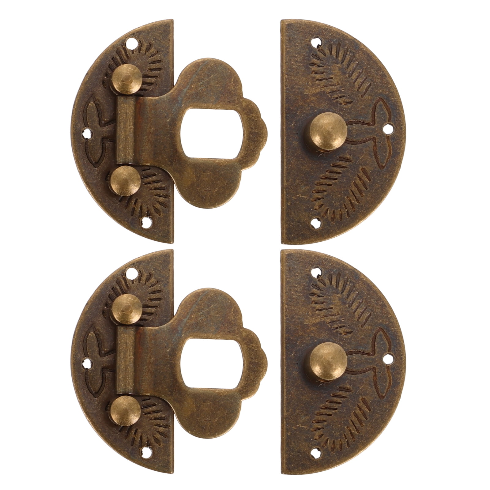 QIDITONG 2pcs 3cm Brass Small Box Latch Round Jewelry Box Hardware ...