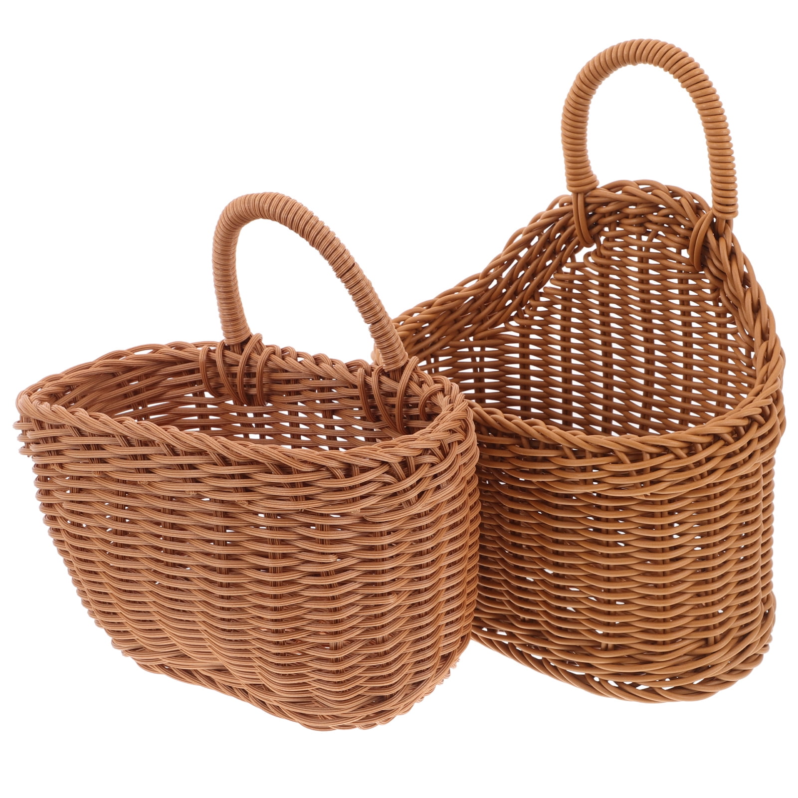 QIDITONG 2pcs Faux Rattan Kitchen Basket Small Hanging Storage Basket ...