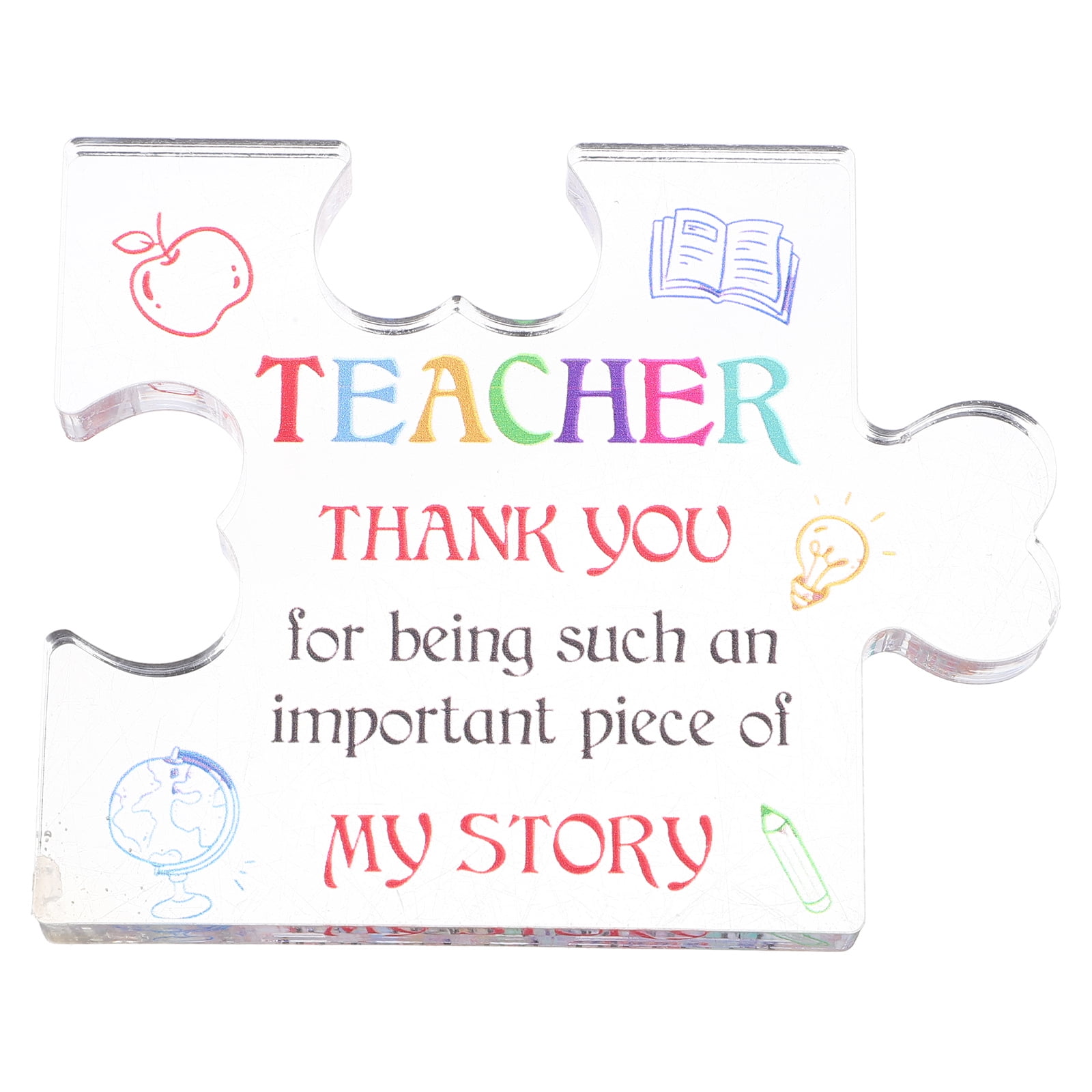 QIDITONG 2pcs Teacher Appreciation Puzzle Engraved Teacher Block ...