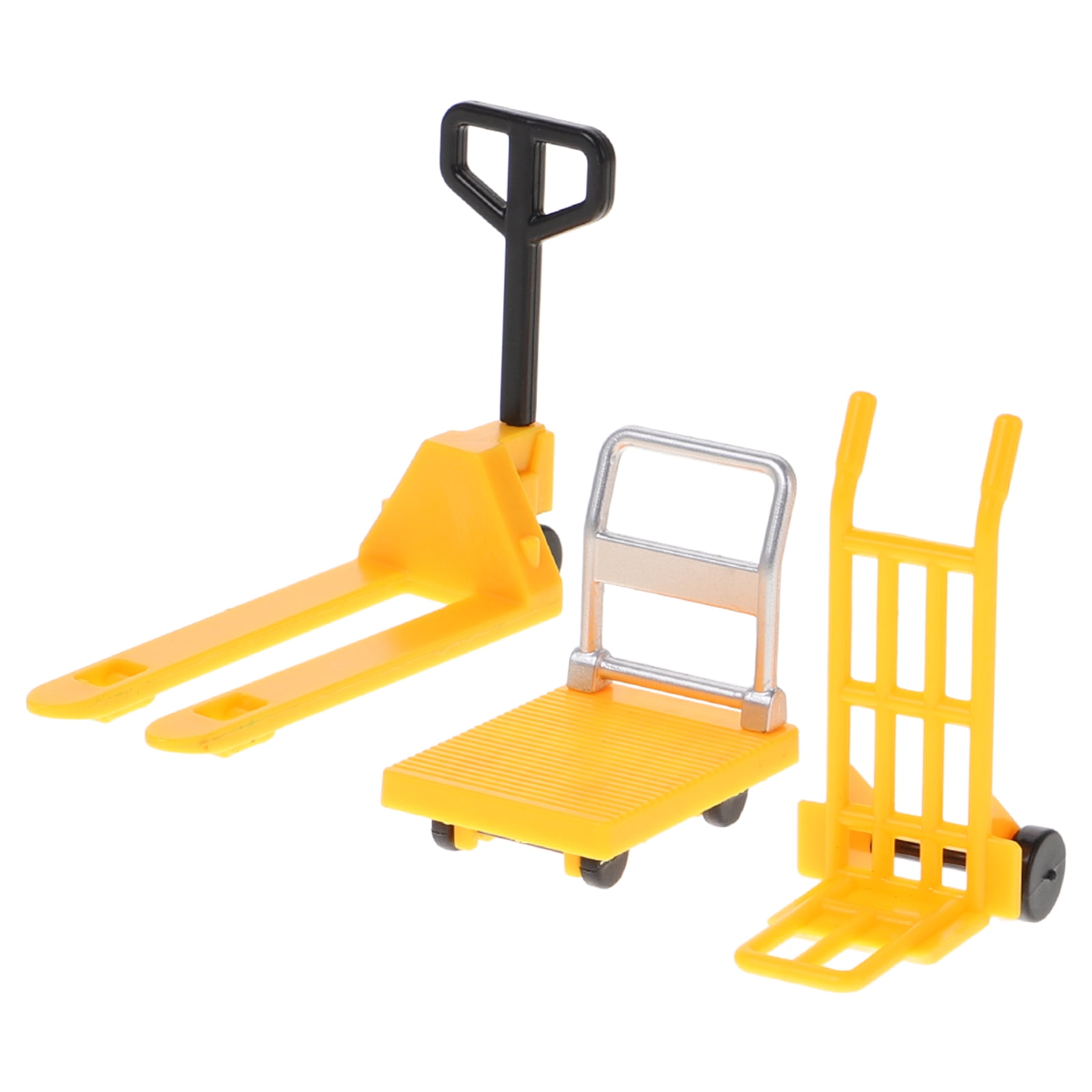 QIDITONG 3 Sets Miniature Hand Trolley Forklift Platform Cart Models ...