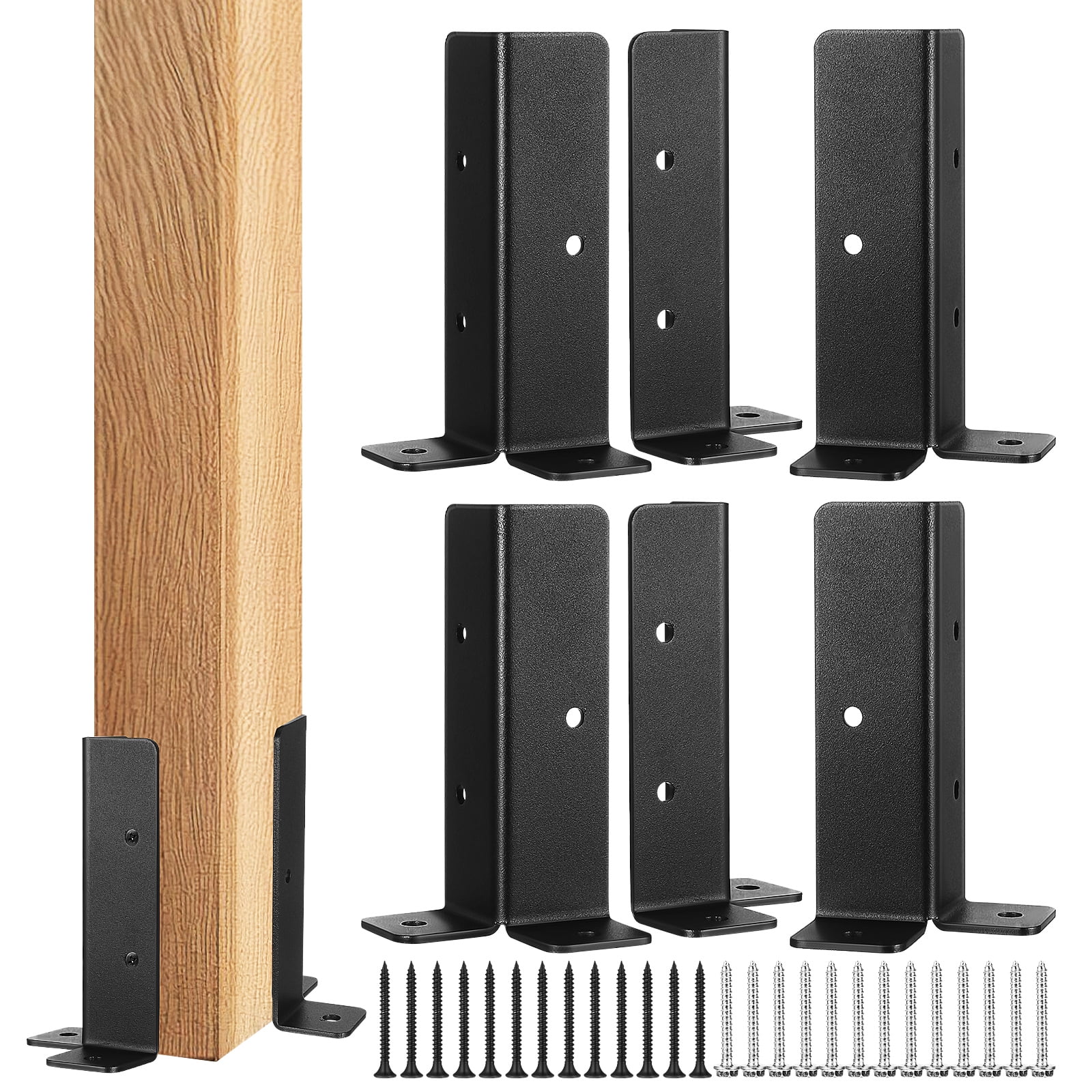 QIDITONG 4 Sets Fence Post Brackets Deck Post Base Brackets Kit Heavy ...