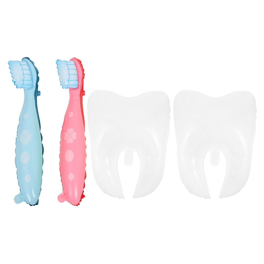 QIDITONG 4pcs Tooth and Toothbrush Shaped Balloons Tooth Themed ...