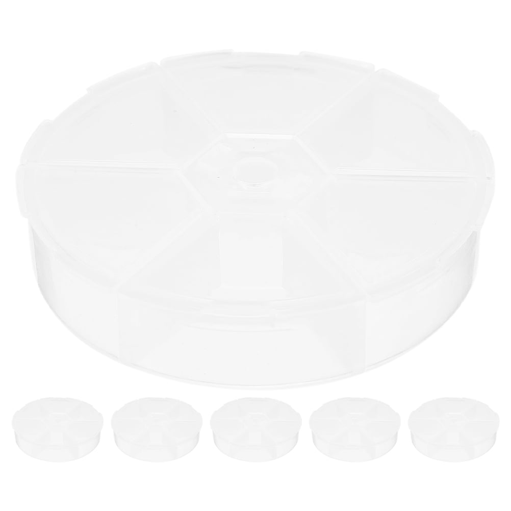 QIDITONG 6pcs Clear Plastic Beaded Storage Containers 6 Grids Jewelry ...