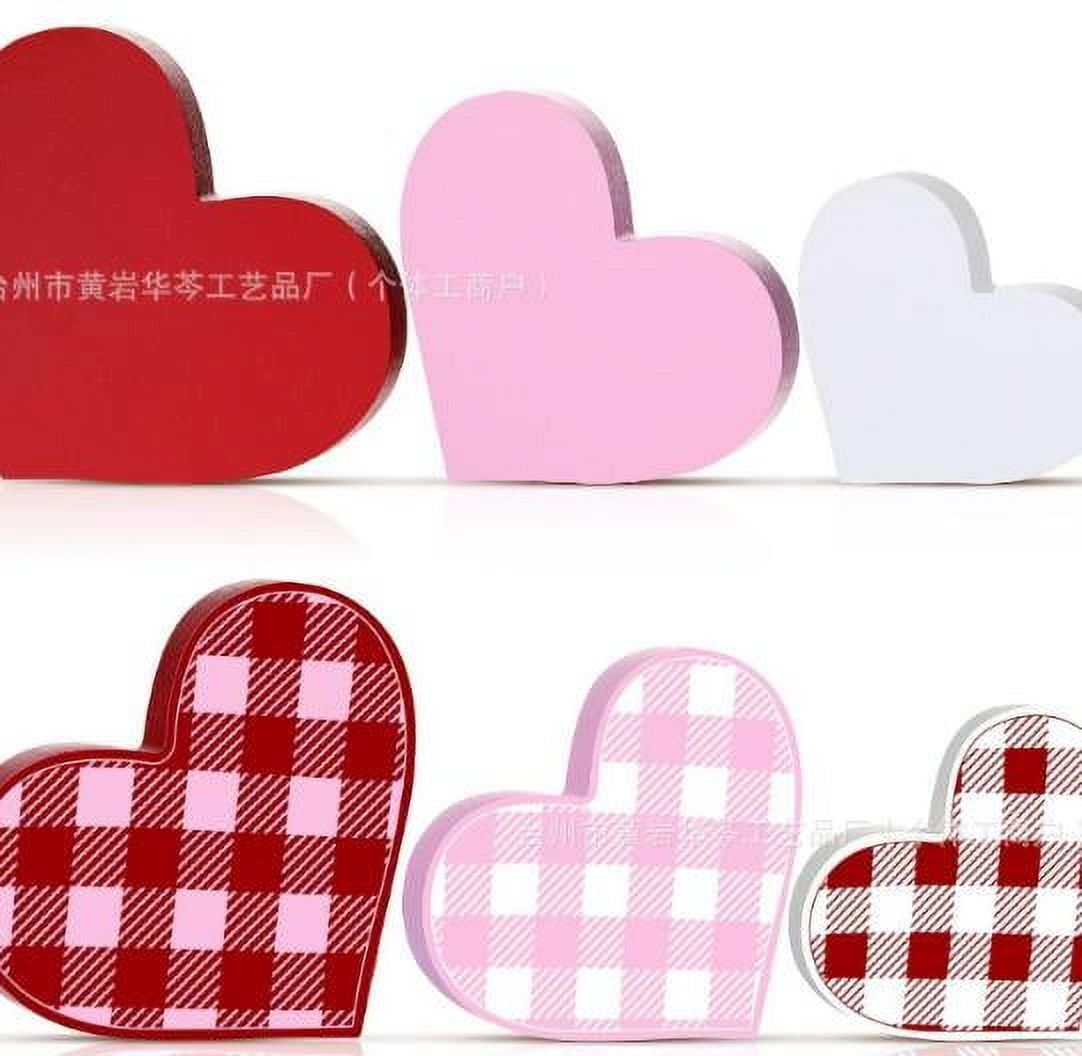QIDITONG 6pcs Heart Table Decor Love Sign Valentines Day Farmhouse ...