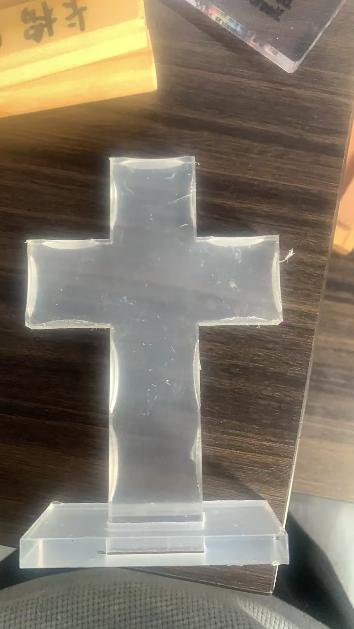 QIDITONG Acrylic Standing Cross with Base Faith Cross Ornament Cross ...