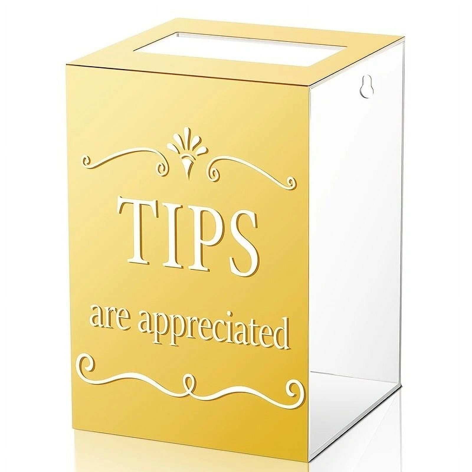 QIDITONG Acrylic Tip Box Transparent Money Storage Container With Slot ...