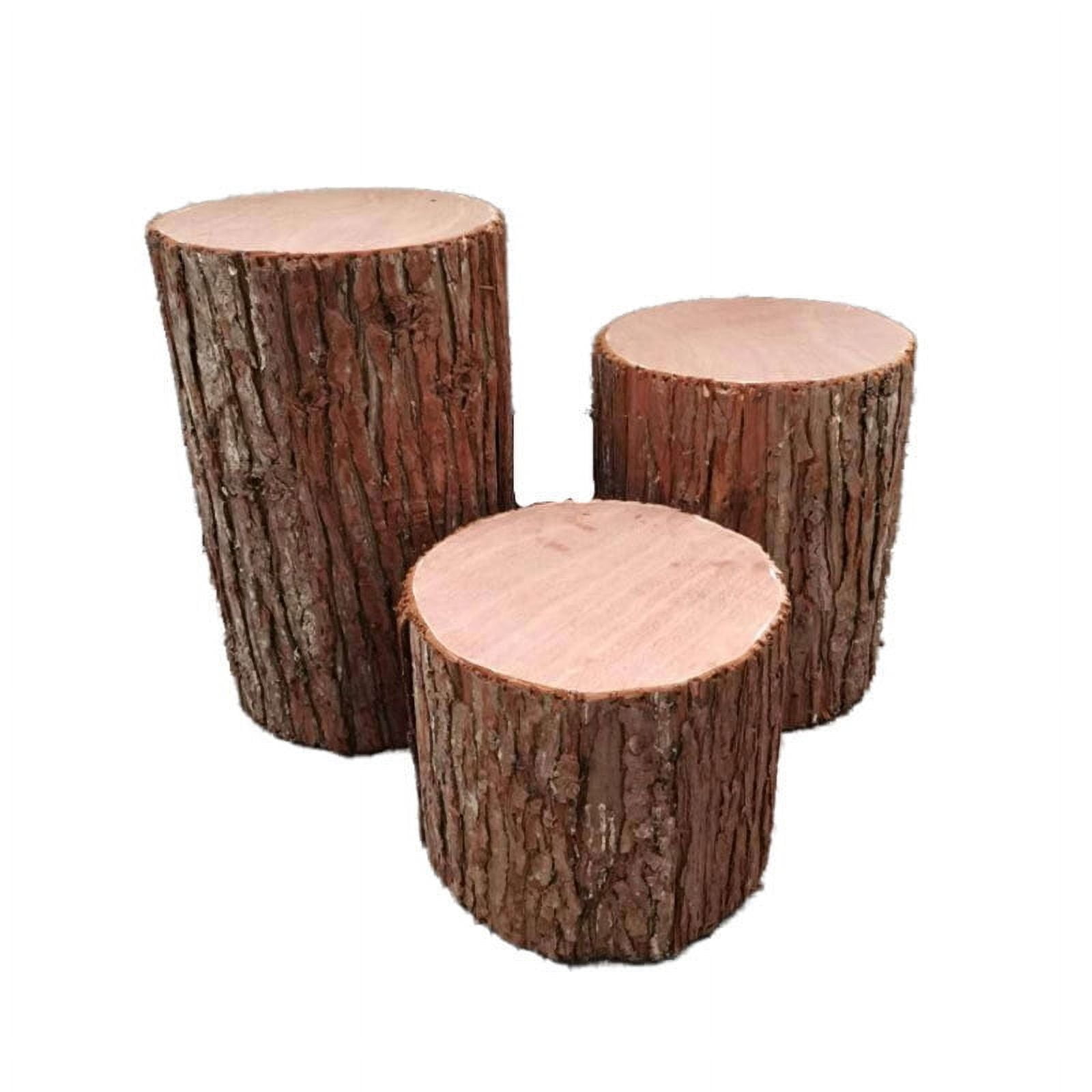 QIDITONG Artificial Trees Stump Decor Realistic Wood Tealight Candles ...