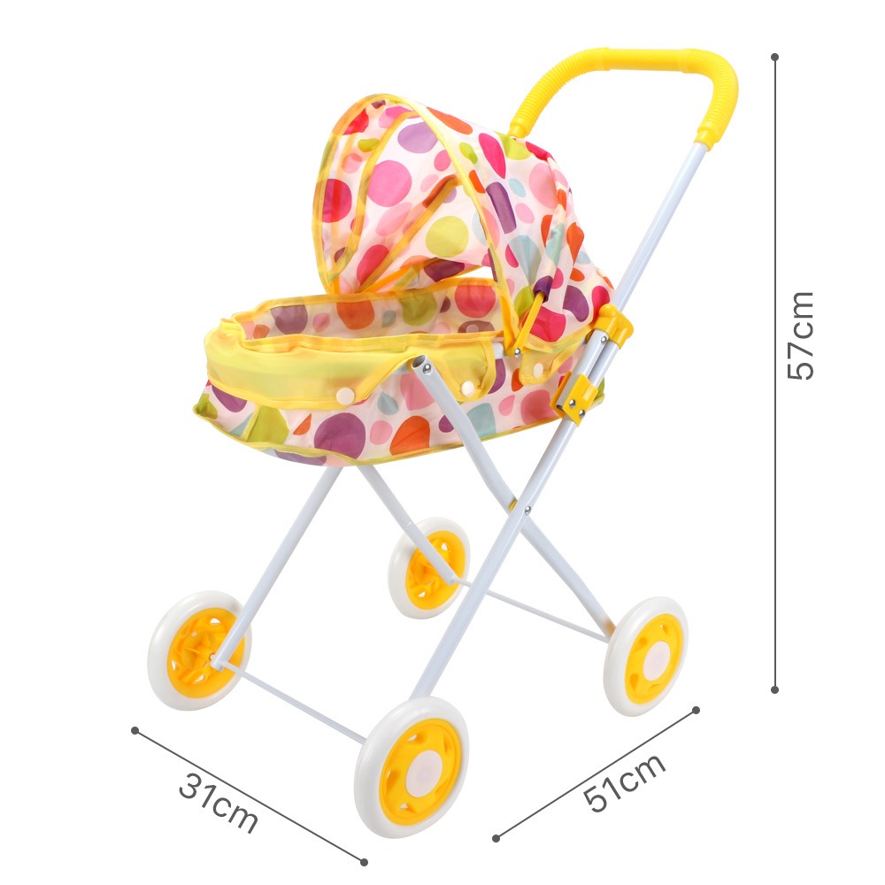 QIDITONG Baby Doll Stroller Mini Baby Doll Pram Carriage Model Toys ...