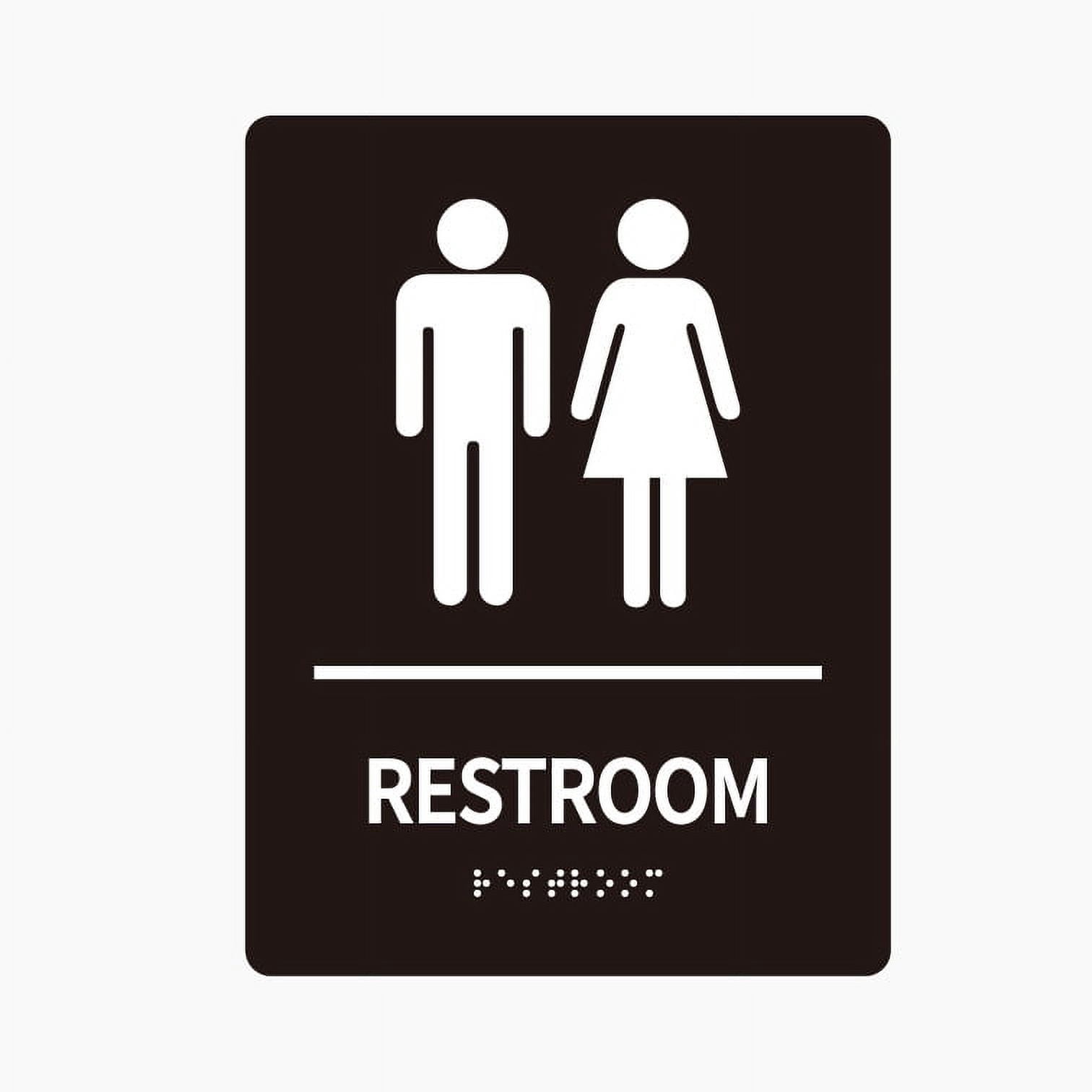 QIDITONG Braille Restroom Sign Decor For Public Restrooms Self-Adhesive ...
