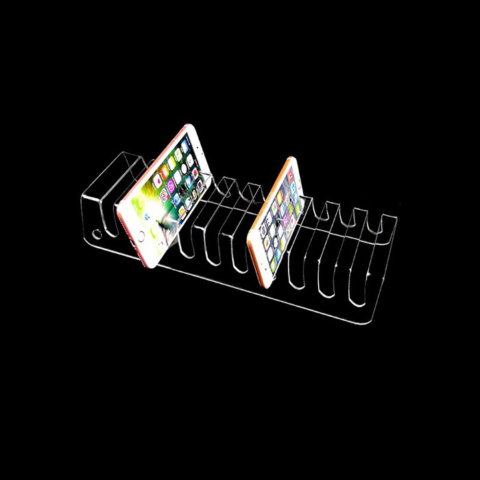 QIDITONG Clear Acrylic Multi Device Organizer Stand Portable Chargers ...