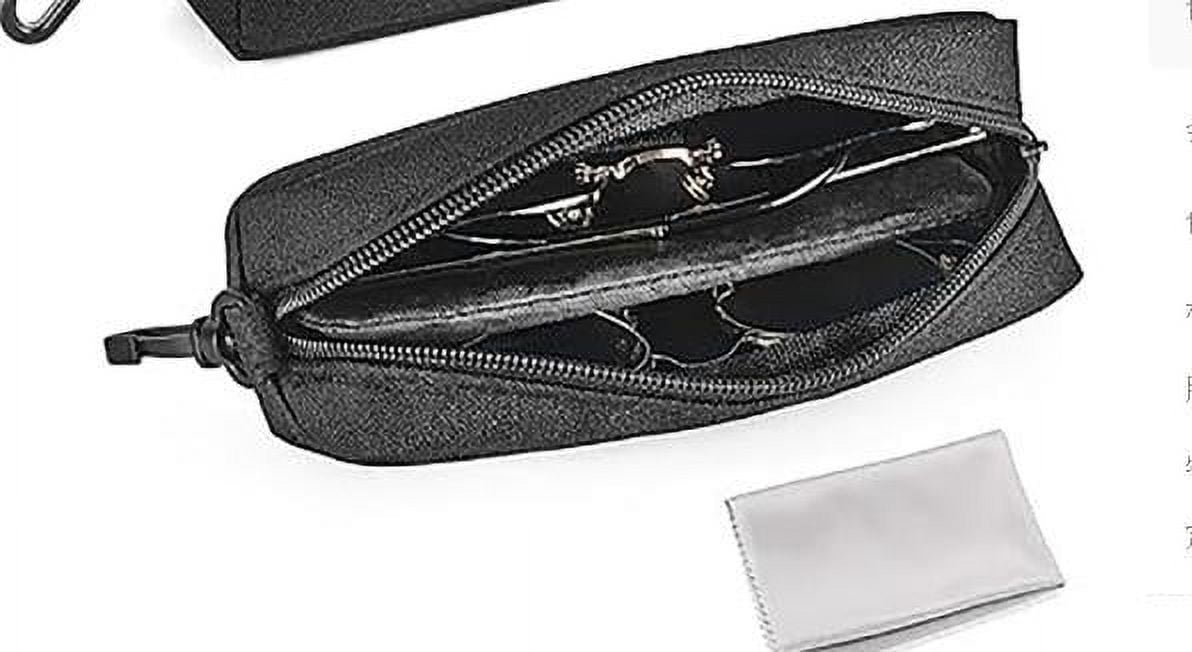 QIDITONG Double Eyeglass Case Soft Travel Sunglasses Organizer Dual Use ...