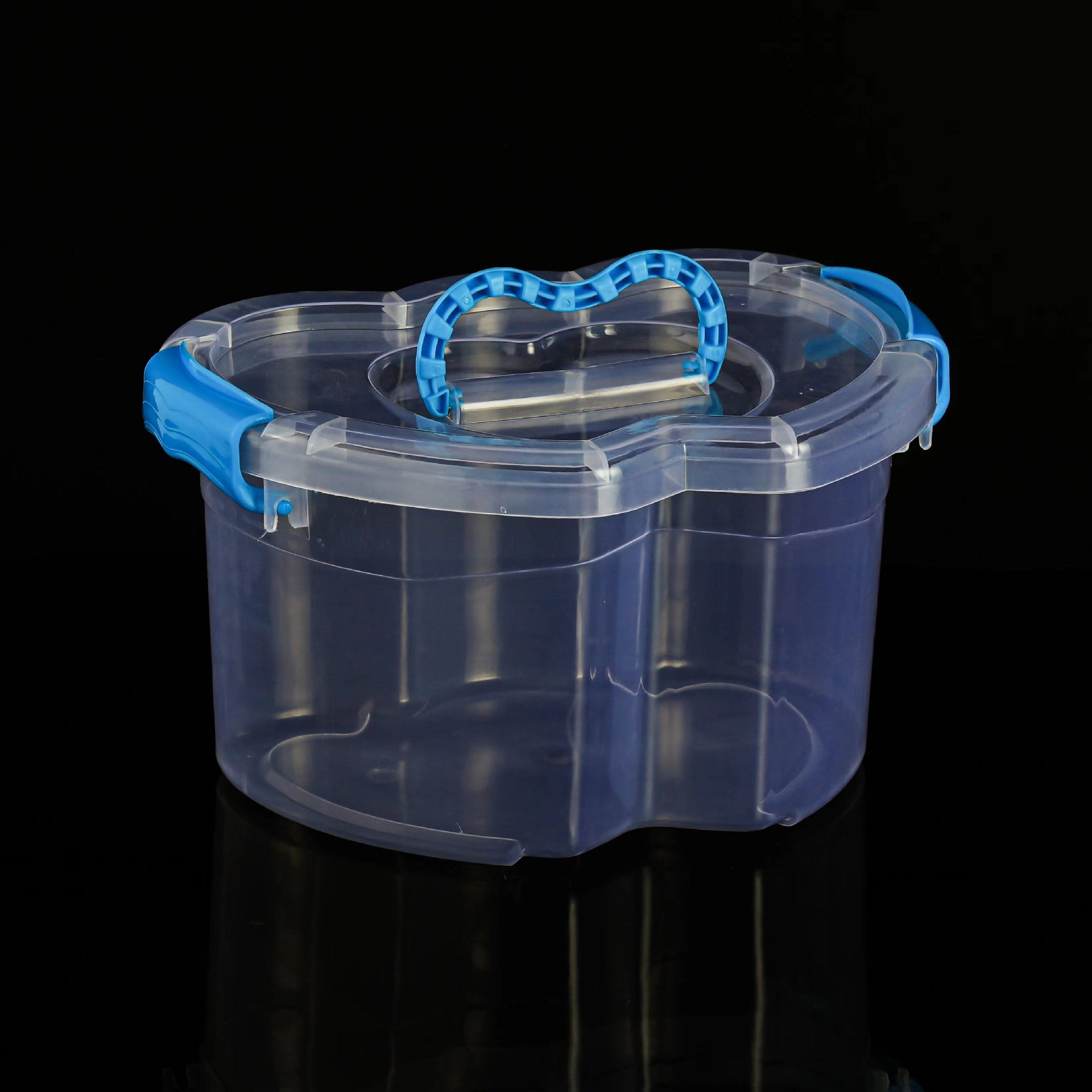 QIDITONG Heart Plastic Storage Bin With Lid Cute Double Heart Shaped ...
