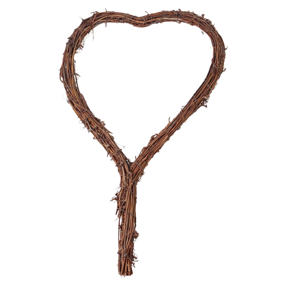 QIDITONG Natural Grapevine Heart Wreath with Handle Heart Shape ...