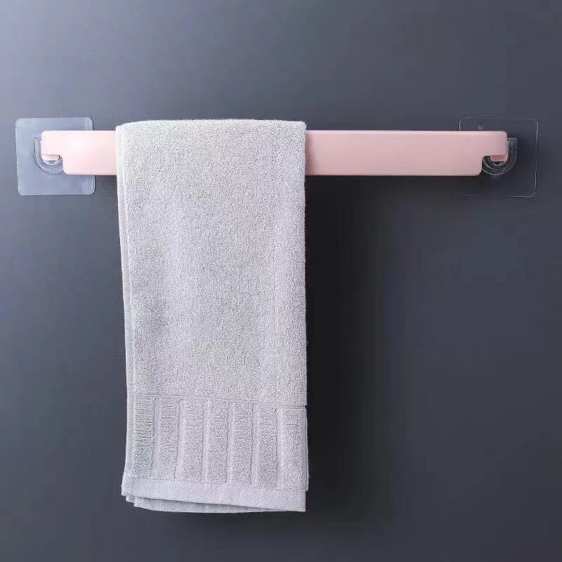 QIDITONG No Drill Towel Bar for Bathroom Wall Mounted Plastic Towel ...