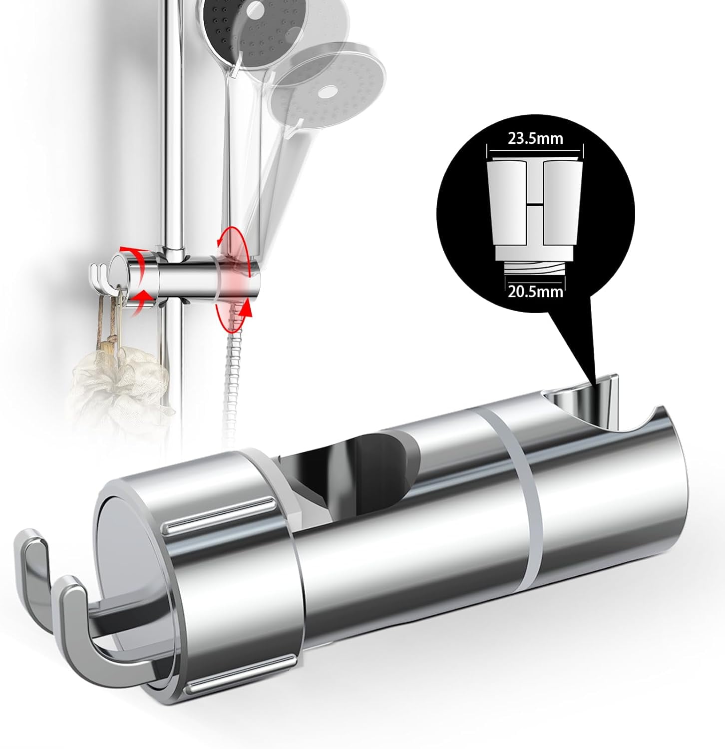 QIDITONG Shower Head Holder Slide Bars Mount Handheld Shower Bracket No ...