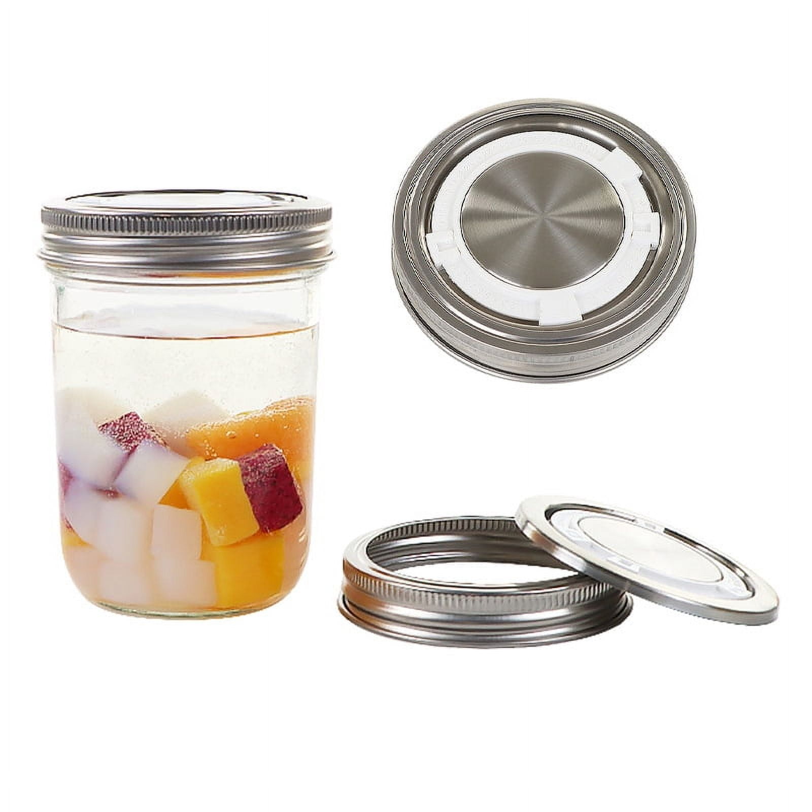 QIDITONG Stainless Steel Jar Lid Canning Lid Jars Covers Metal Regular ...