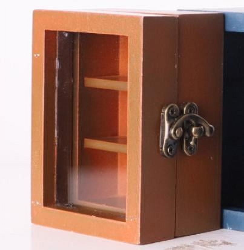 QIDITONG Vintage Mini Bookcase For Home Library Decor Small Wooden ...