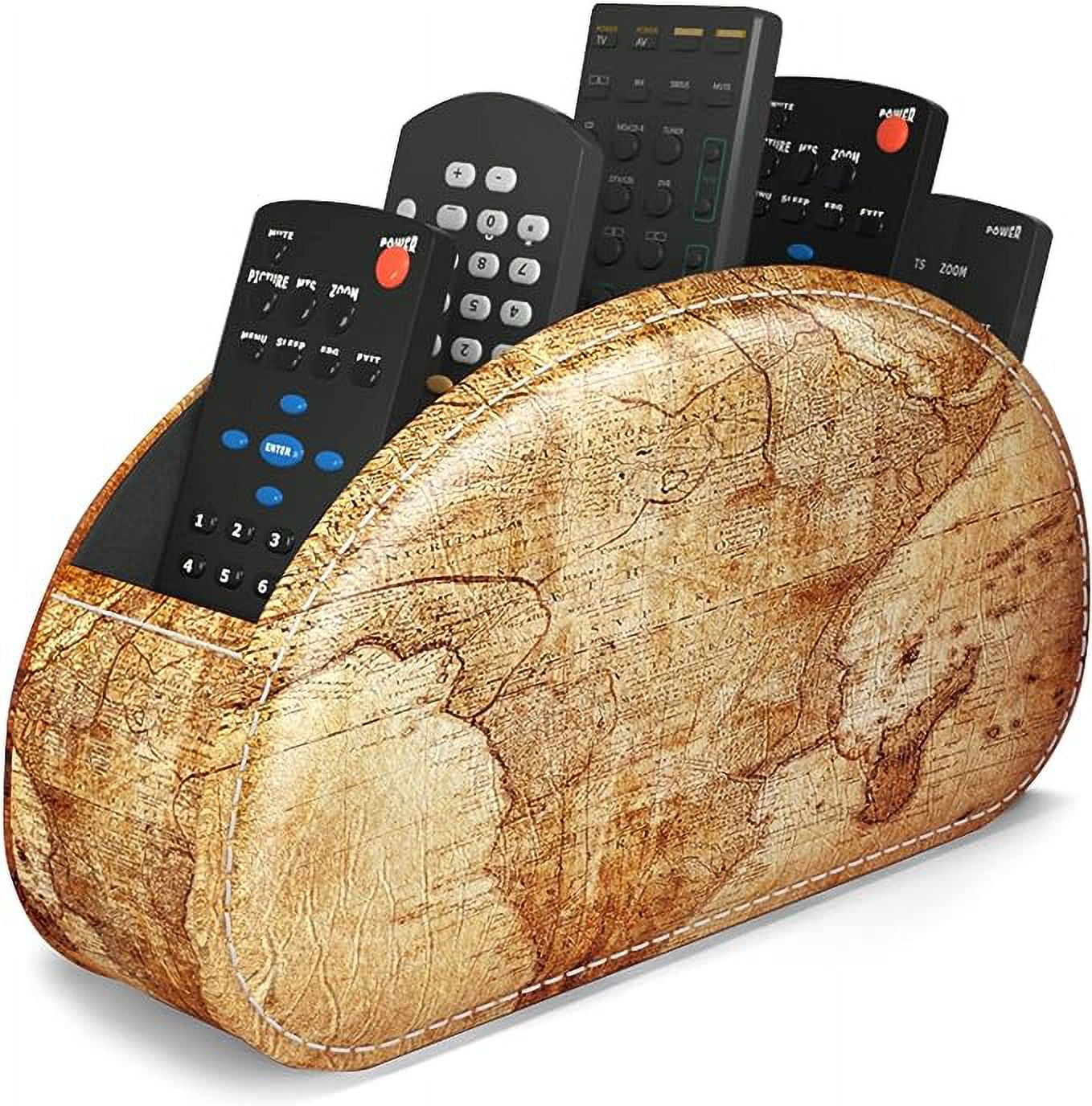 QIELIZI Remote Control Holder, PU Leather Remote Caddy Desktop ...