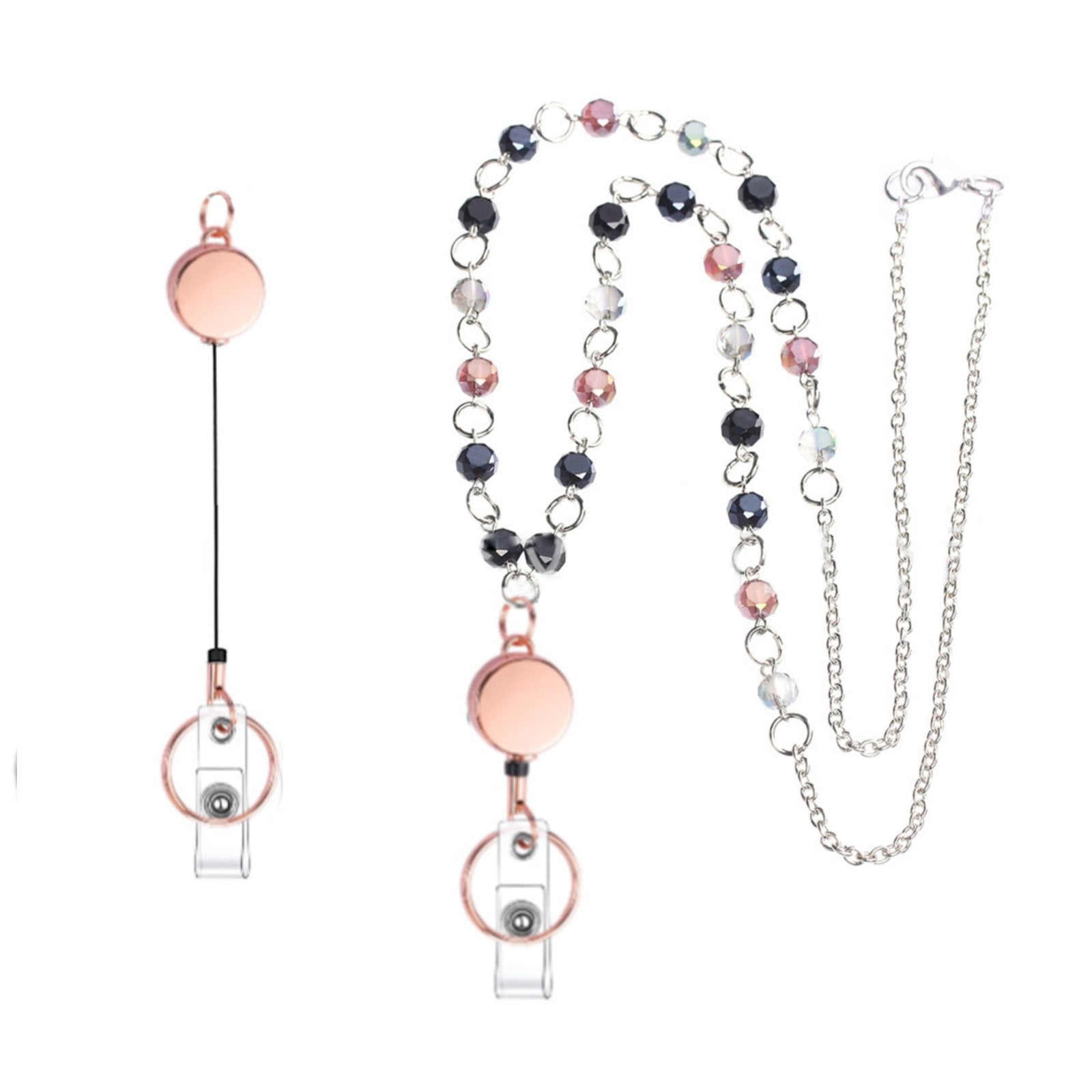 QIEZHON Badge Lanyard Retractable Beautiful Sling Necklace ID Badge ...