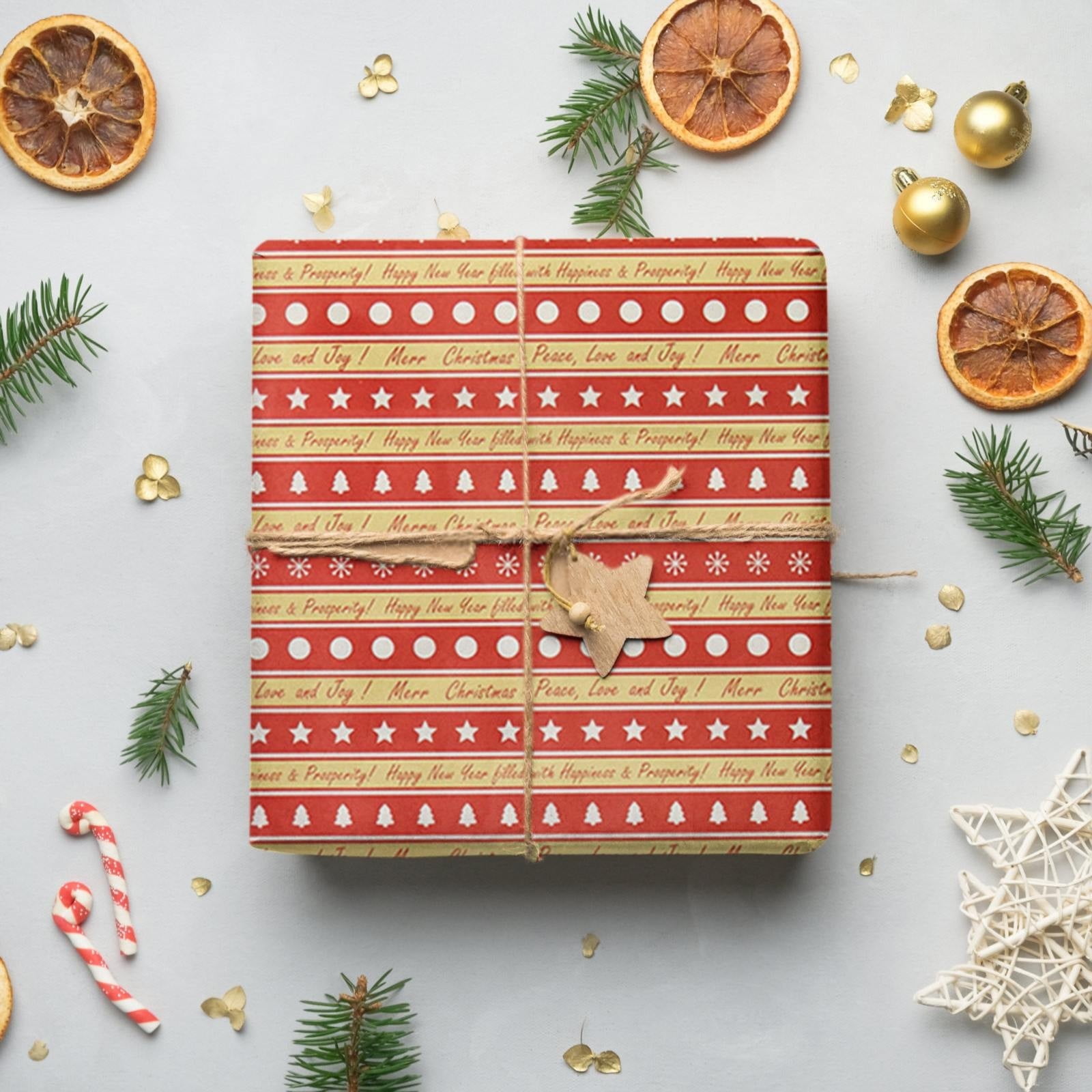 QIEZHON Christmas Wrapping Paper Jumbo Christmas Rolled Gift Wrap - 5 ...