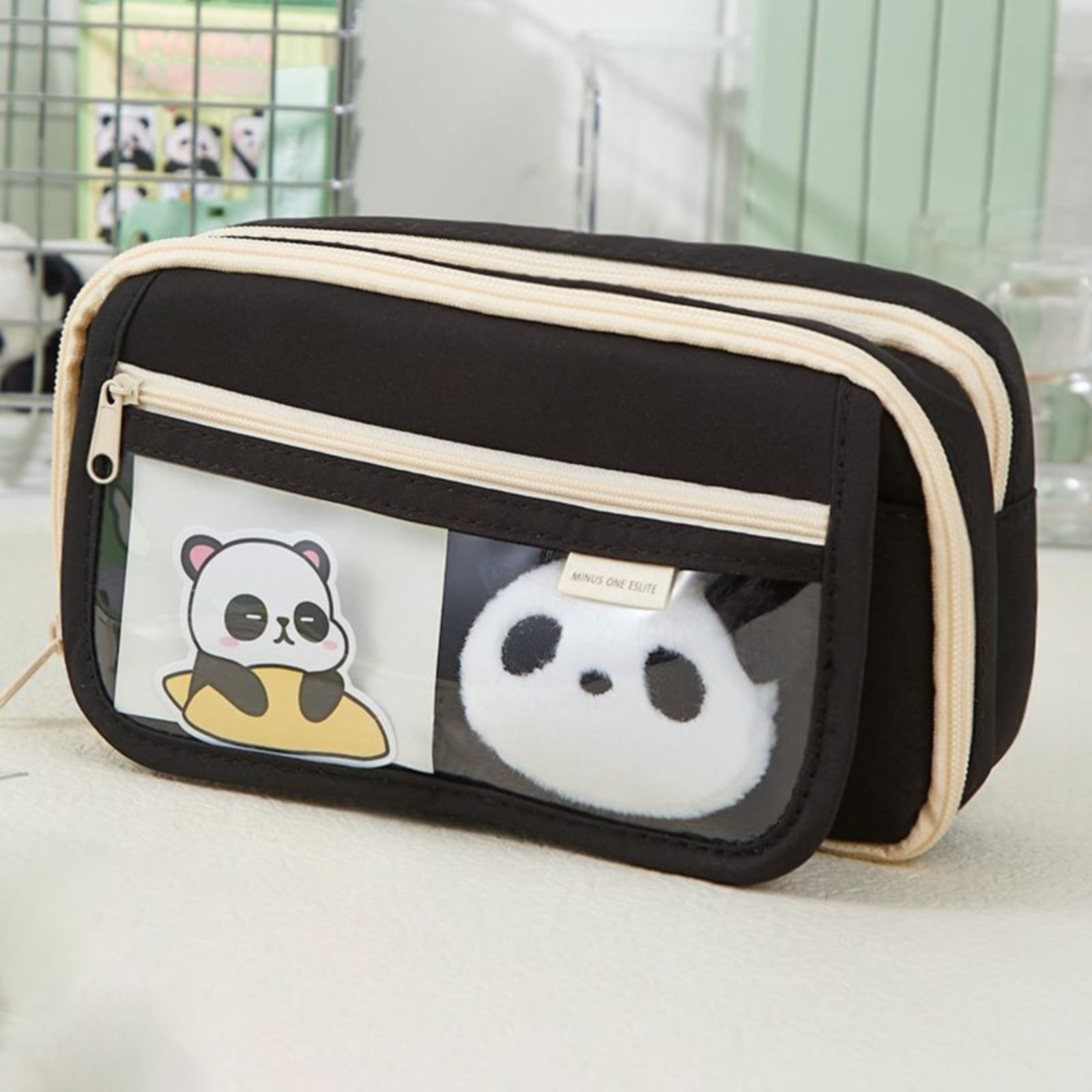 QIEZHON Cute Panda Pencil Case Large Capacity for Adults Aesthetic ...