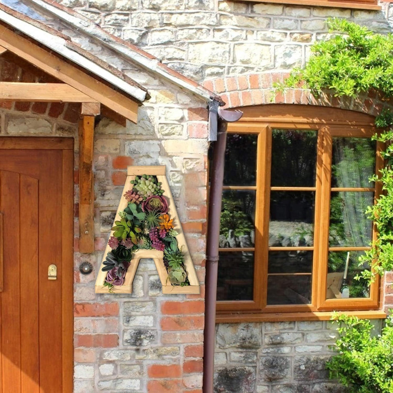 QIEZHON Decorative Wall Wooden Monogram Letters With Artificial ...