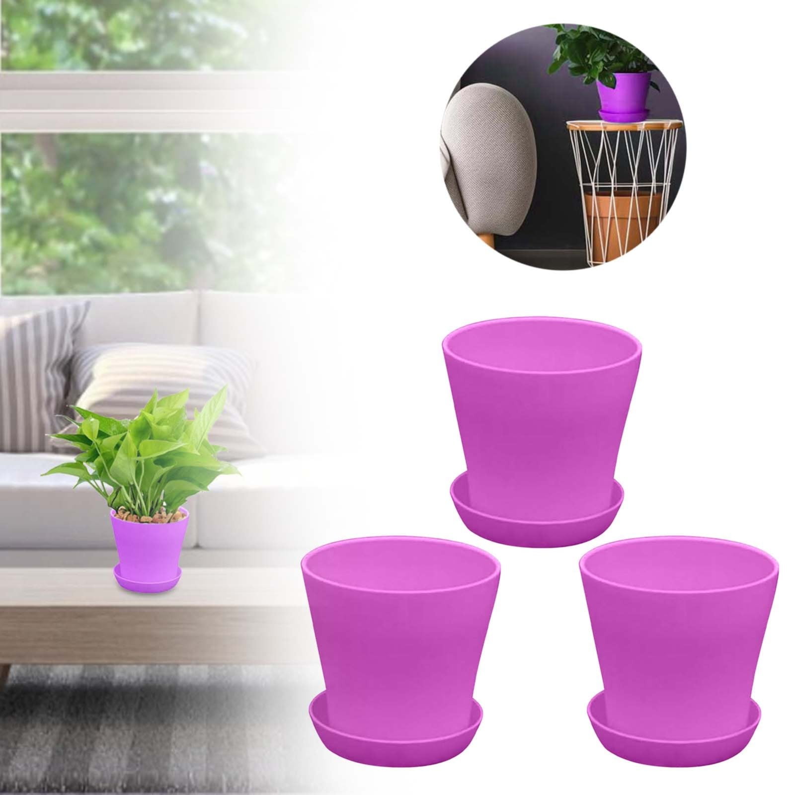 QIEZHON Flower Pots For Indoor Plants 3 Pack 5 - Walmart.com