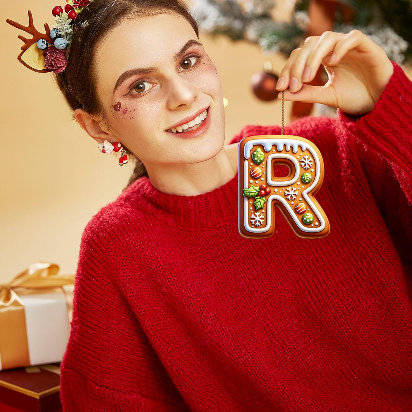 QIEZHON Gingerbread Letters Christmas Bulletin Board Letters Decoration ...