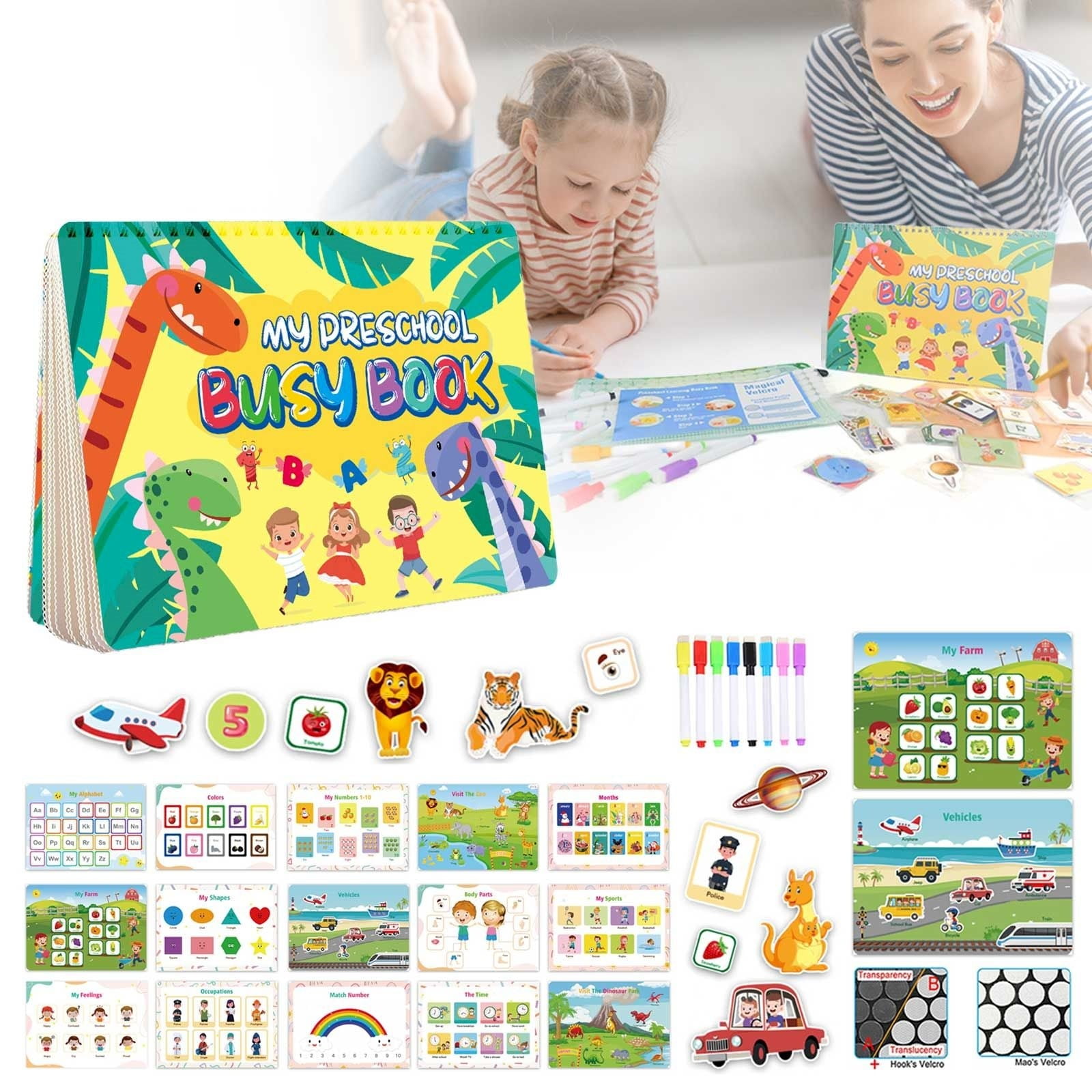 QIEZHON Montessori Busy Book For Toddlers 13 35 My Preschool Learning ...