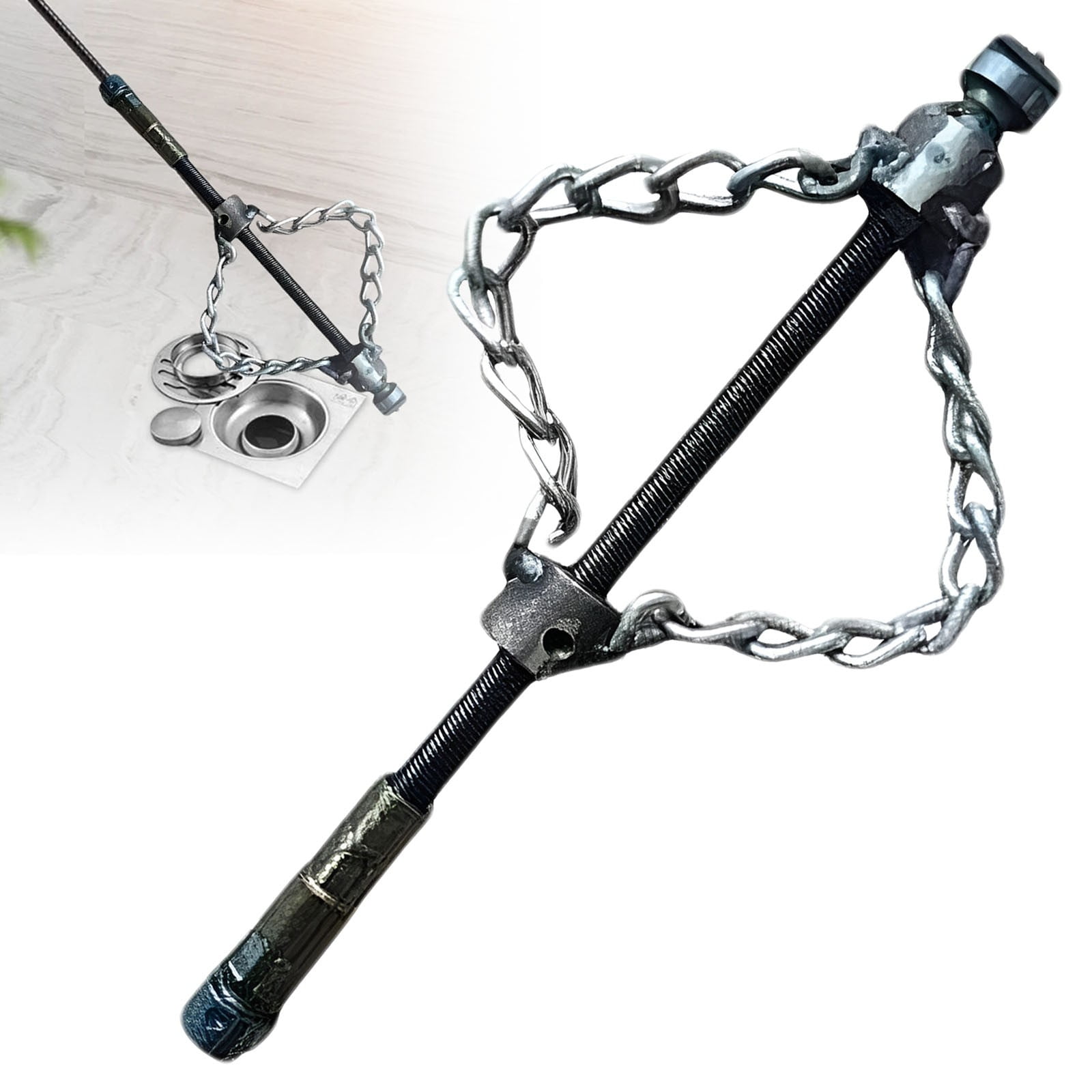 QIEZHON Shaft Sewer Descaling Chain Versatile PVC Pipe Tool Push Type ...