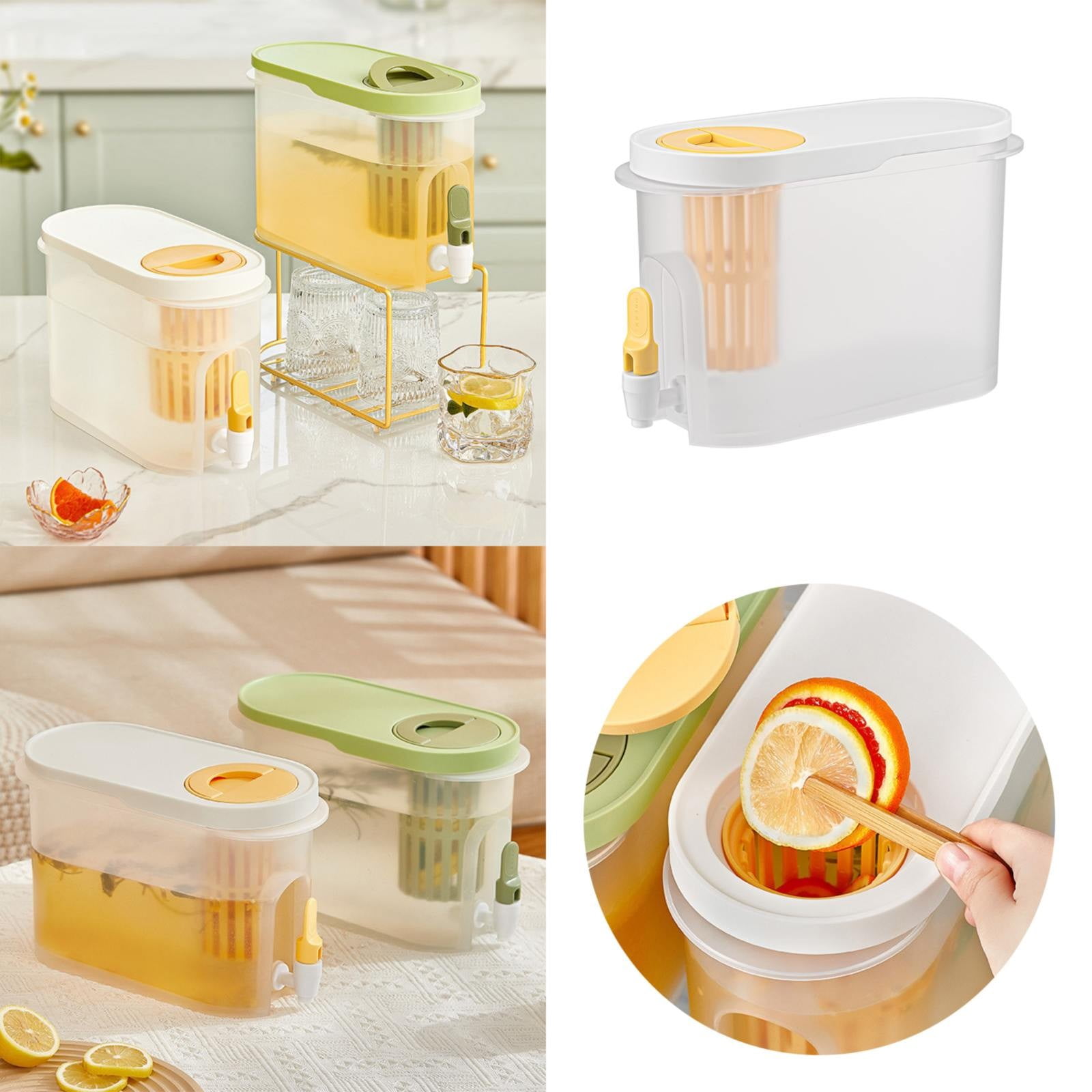 QIEZHON Storage Containers Drink Dispenser for Fridge Beverage Liquid ...