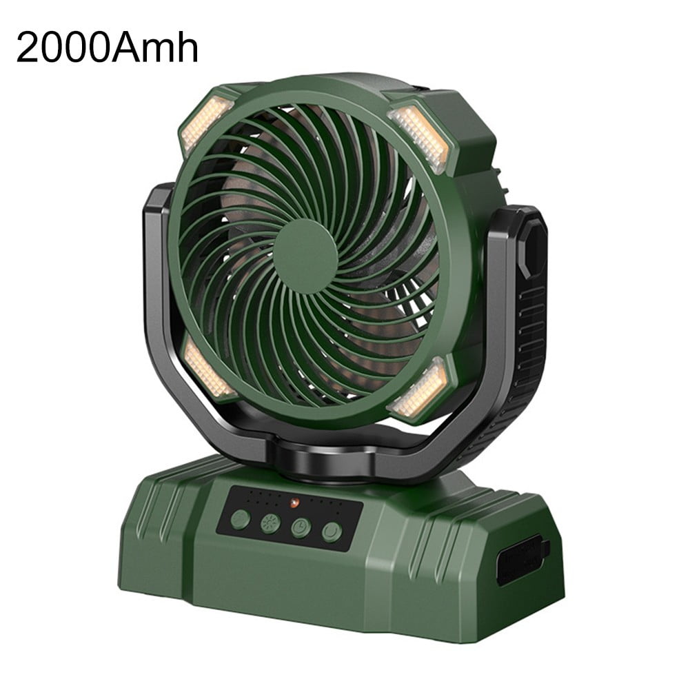 QIFEI 20000mAh Operated Fan Portable Rechargeable Desk Camping Fan LED ...