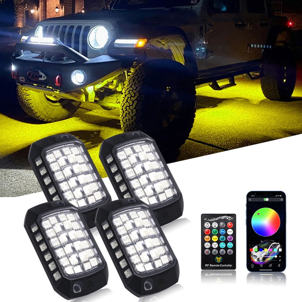 QIFEI 3D Lens Chassis Undergolw Light Remote App Control 12V For Jeep ...