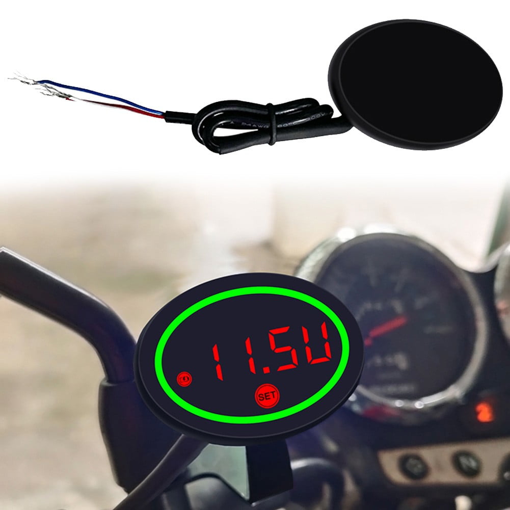QIFEI 9-24V Motorcycle LED Volt Meter For Voltage Display For 12V ...