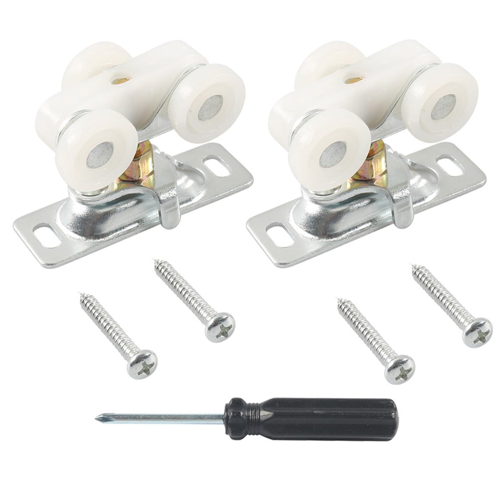 QIFEI Pocket Door Roller Assembly,3/4 In Flat,Plastic Wheels on Steel ...