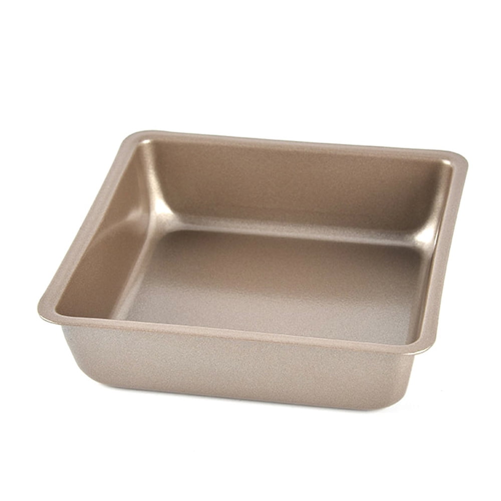 QIFEI Square Cake Pan Set of 2 for Baking, 4inch Deep Nonstick Carbon ...