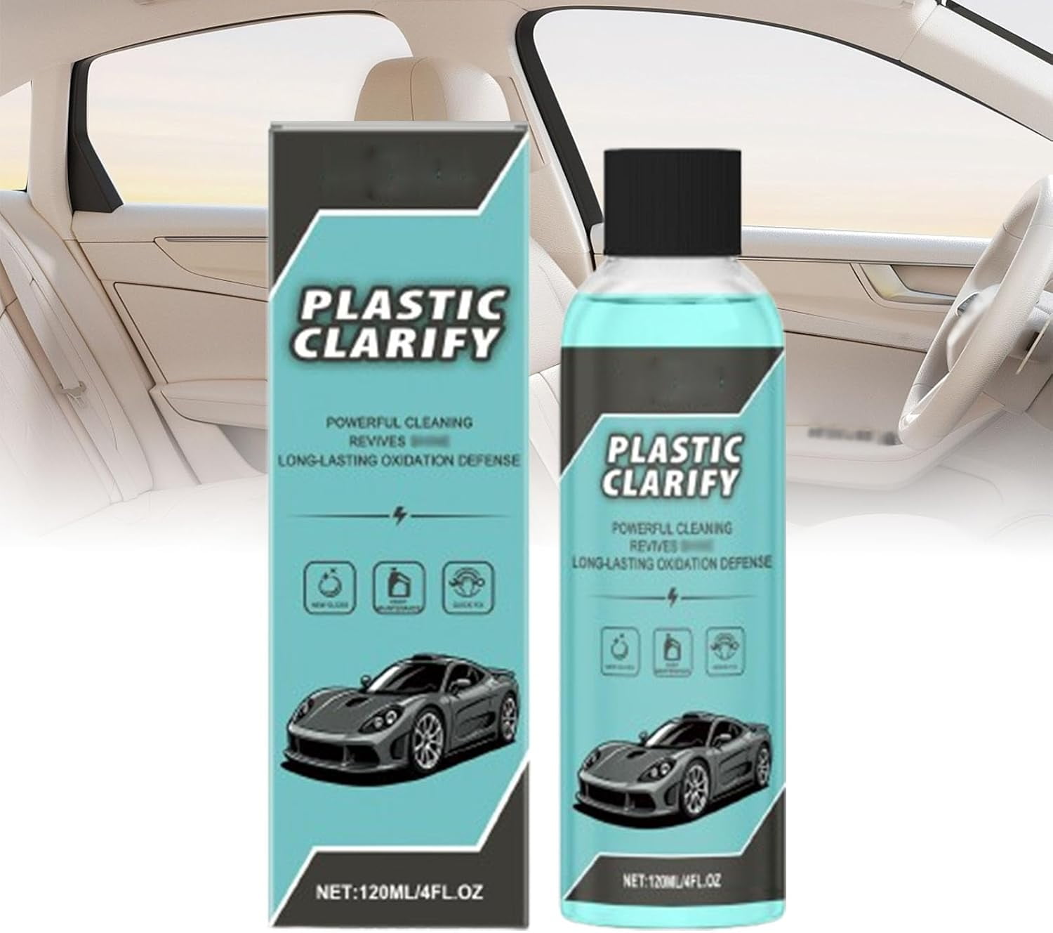 QIFOR Waterless Spray Wax, Multi-Purpose Car Interior Cleaning Spray ...
