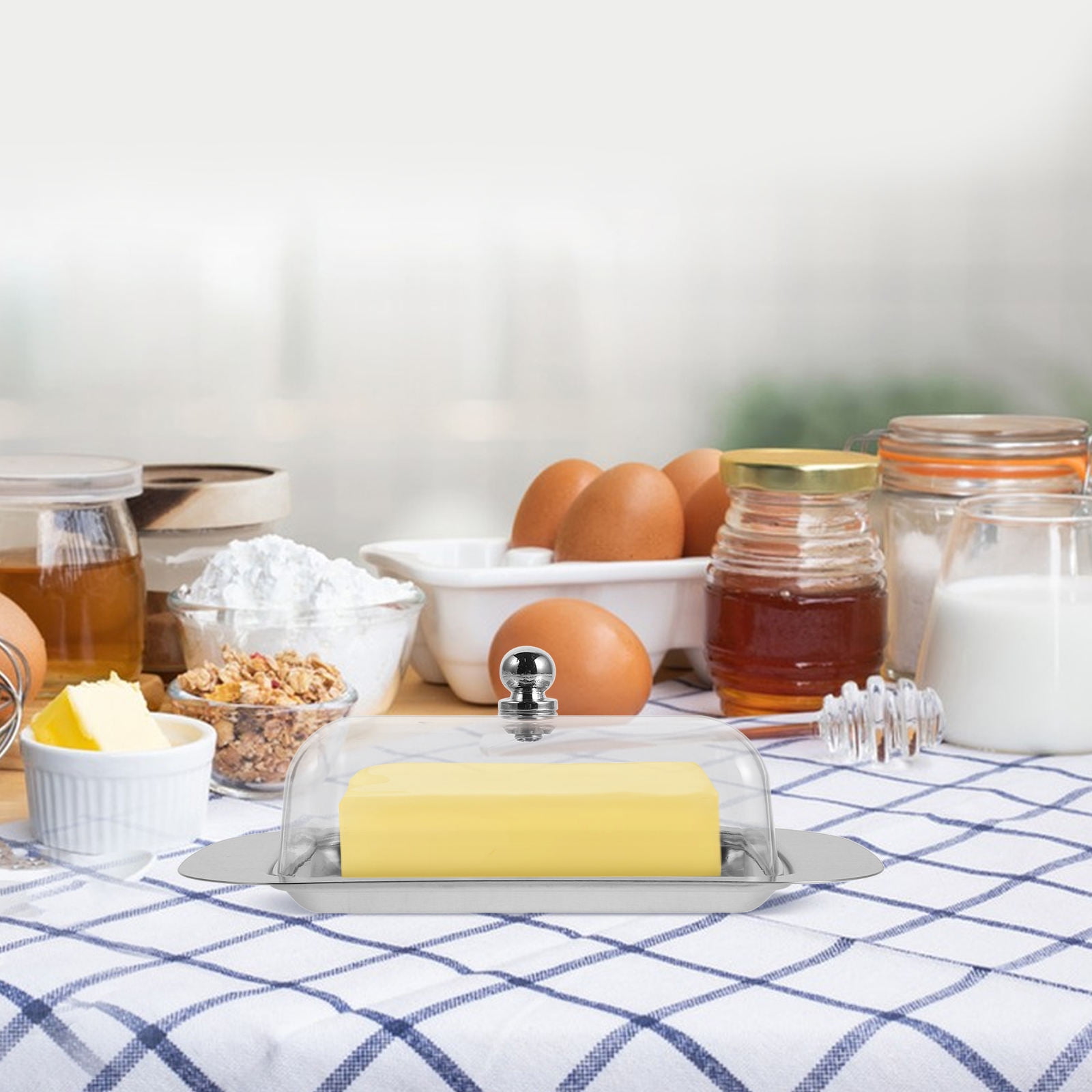 QIFULL Butter Dishes Butter Dish Silver Plastic 1 Set - Walmart.com
