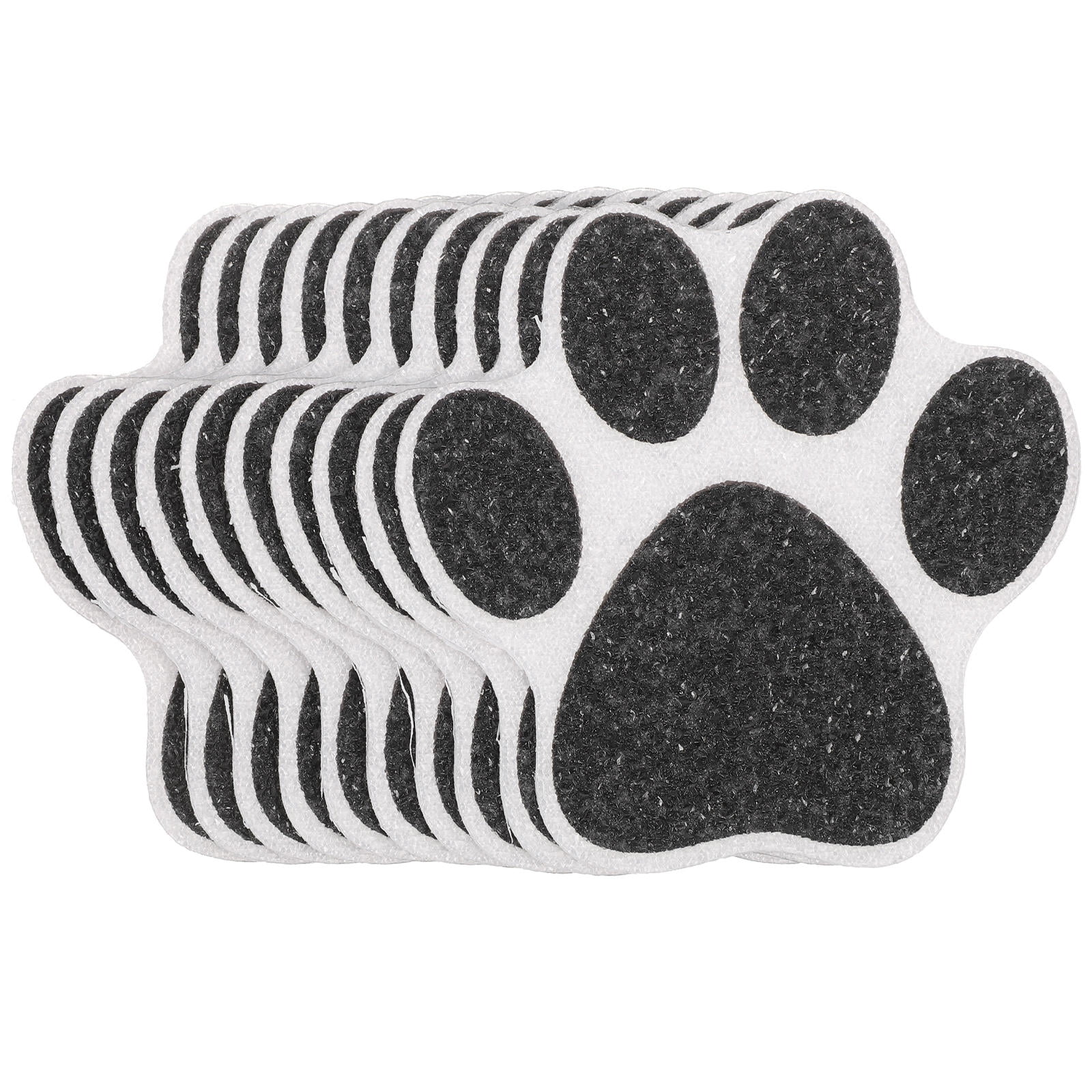 QIFULL 10Pack Circular Dog Paw Stickers Black PEVA Decorative Bathrooms ...