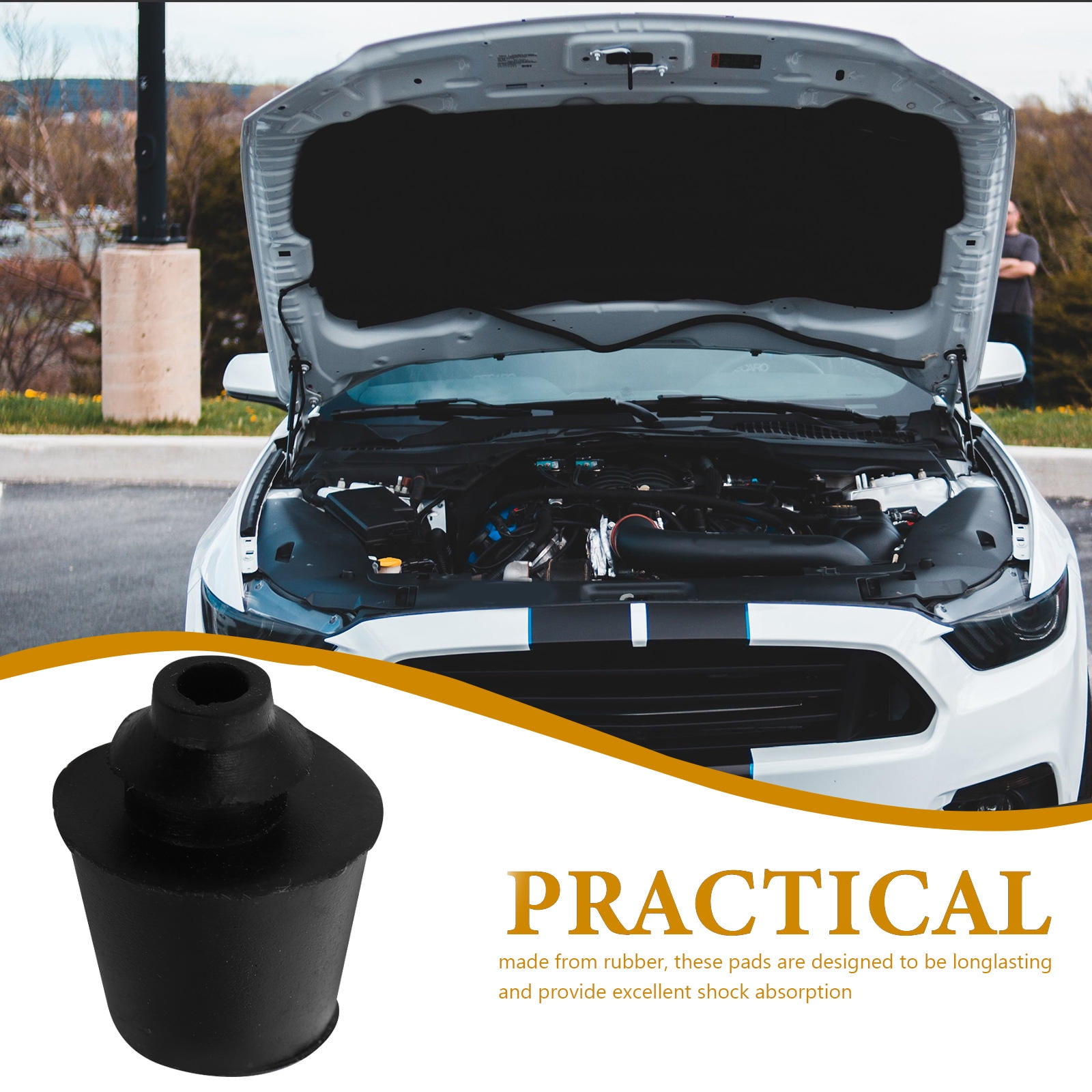 QIFULL 10Pcs Black Rubber Rectangular Anti Vibration Pads for Car Doors ...